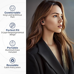 Softvox Sleep Ear Plugs for Side Sleepers [3 Pairs], 100x Reusable Soft Earplugs for Noise Reduction, Noise Cancelling Ear Buds for Snoring, Study, Travel, Working, Safety -32dB Hearing Protection