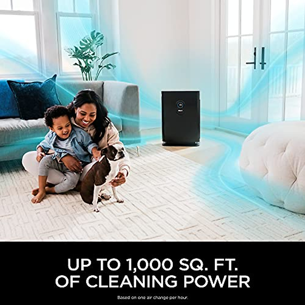 Shark HE402 Air Purifier 4 True HEPA Cleans up to 1000 Sq. Ft., Captures 99.98% of Particles, dust, allergens, Smoke, 0.1–0.2 microns, Advanced Odor Lock, Quiet, 4 Fan, Charcoal Gray