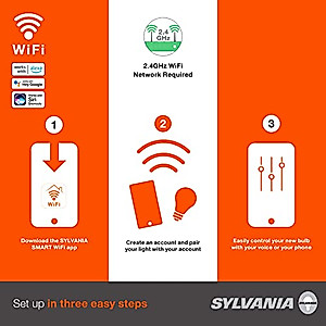 Sylvania WiFi LED Smart Light Bulb, 14.5W, Full Color and Tunable White A21, Dimmable, for Alexa, Siri Shortcuts, and Google Home Only - 1 Pack (75806)