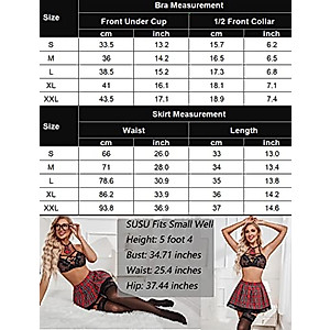 Avidlove Lingerie for Women Sexy Naughty Schoolgirl Costume Cosplay Lingerie Set Roleplay Outfit Set