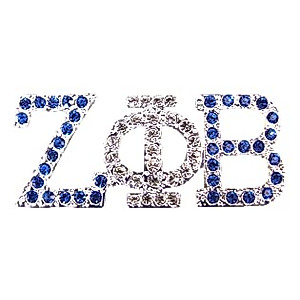 Zeta Phi Beta Sorority Swarovski Crystal Pin in Silver