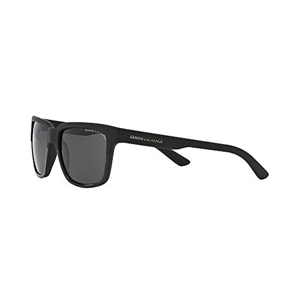 A|X ARMANI EXCHANGE Men's AX4026S Square Sunglasses, Matte Shiny Black/Grey, 56 mm