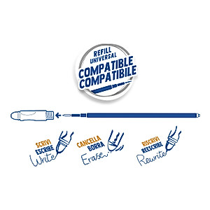 CARIOCA Oops Black Erasable Pen Refills Compatible with Thermosensitive Ink, 3 Pieces, Black