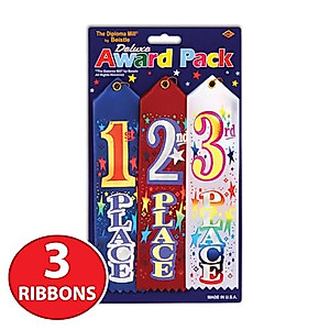 Beistle 1st, 2nd, 3rd Place Award Pack Ribbons