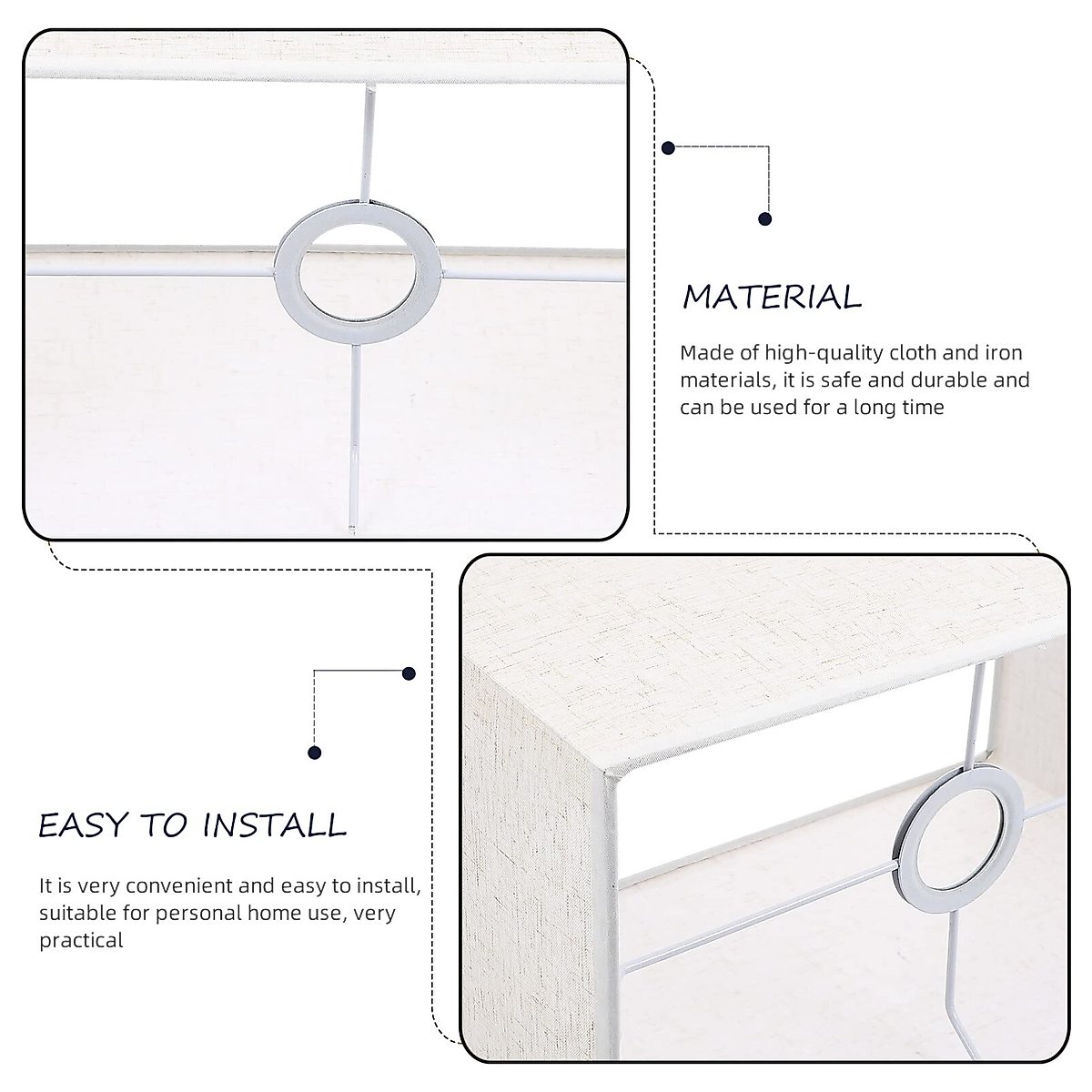 Uonlytech Rectangle Lampshade Linen Lampshade Creative Desktop Lampshade Home Simple Lampshade Decorative Lamp Shade