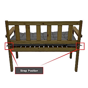 BOOMSHY 51"x20" Indoor/Outdoor Bench Cushion Cotton Garden Furniture Seat Cushion,Patio Wicker Seat Cushions with Ties for Lounger Garden Furniture Patio Lounger Bench (Dark Grey)