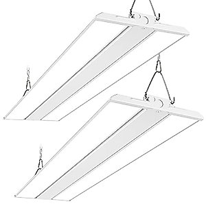 hykolity 2 Pack 4FT LED Linear High Bay Shop Light, 300W LED Shop Light, 37500lm 125LM/W, 100-277V, 0-10V Dim, 5000K Daylight Linear Hanging Light for Warehouse Workshops, UL Listed, 5 Years Warranty