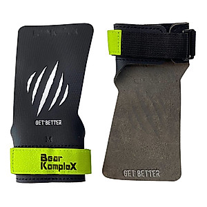 Bear KompleX Black Diamond No Hole Grips for Crossfit - Lightweight, High Performance Weightlifting Grips, Protect Hands and Provides Comfort - Great for Cross Training, Powerlifting