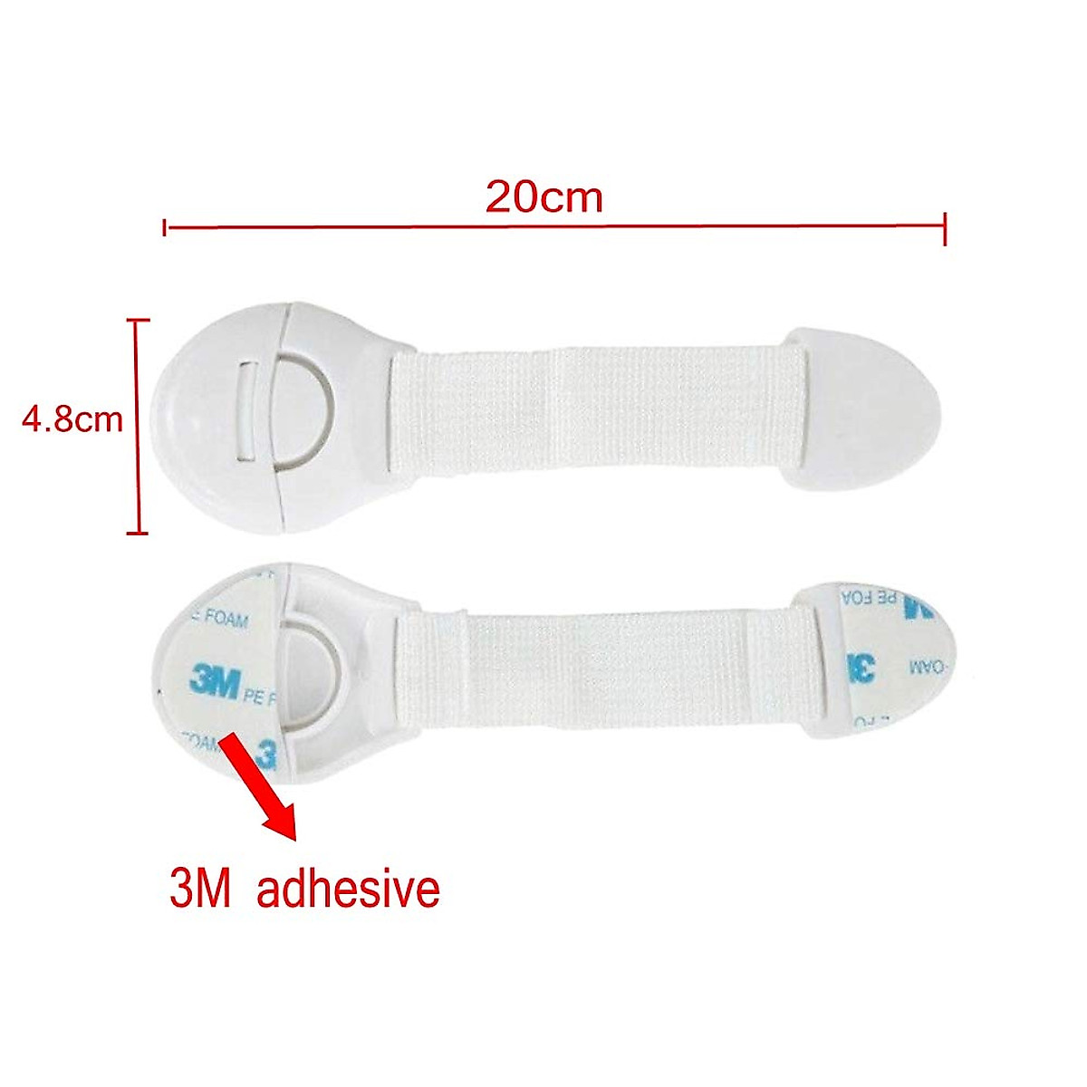 JZK 20 x Fridge Drawer Cupboard Cabinet Door Lengthened Safety Locks for Child/Baby/Dog/cat, with Adhesive