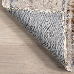 nuLOOM Krystin Medallion 8x10 Machine Washable Area Rug for Living Room Bedroom Dining Room Kitchen, Beige/Ivory