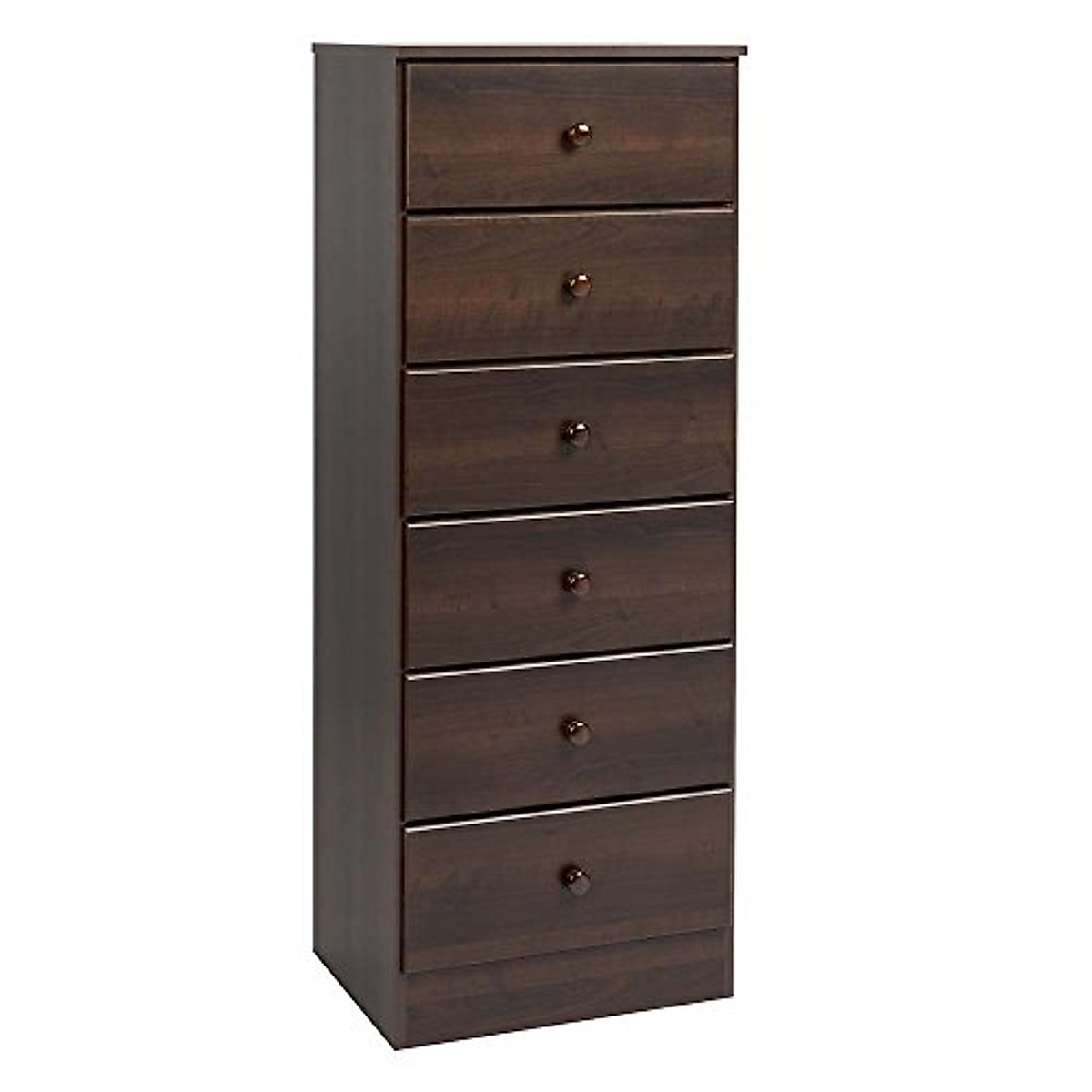 Prepac Astrid 6 Drawer Tall Chest, Espresso & Fremont 5 Drawer Chest, Espresso Brown
