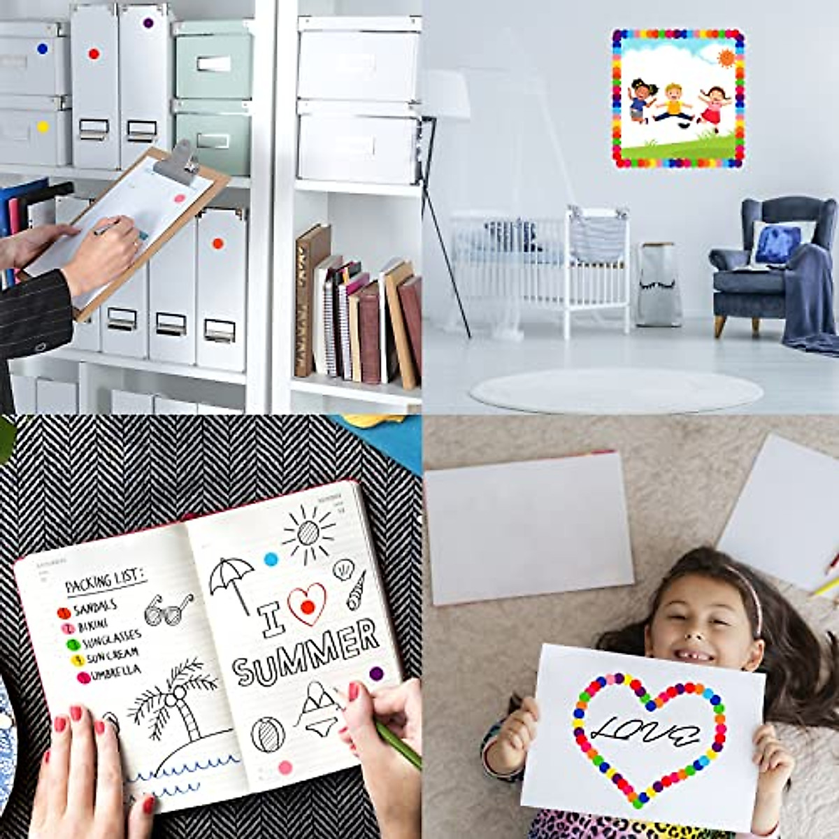 3500 Pieces Dot Stickers, Color Coding Labels Circle, 10 Color Circle Stickers, Price Stickers, Colored Dot Stickers for Office Classroom Student