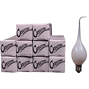 Creative Hobbies 6-Pack, Silicone Dipped Candle Light Bulbs, 7 Watt, Longer Life Country Style, Electric Candle Lamp Replacement Light Bulbs Individually Boxed