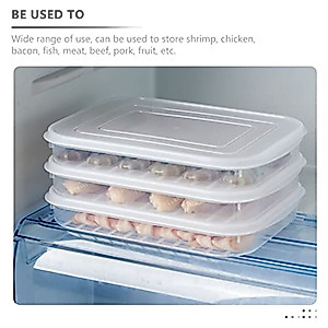 Tofficu 2Pcs Plastic Refrigerator Food Storage Containers, Stackable Refrigerator Organizer Bins with Lids, Fridge Organizers And Storage Containers for Meat, Fruits, Vegetable, Drinks