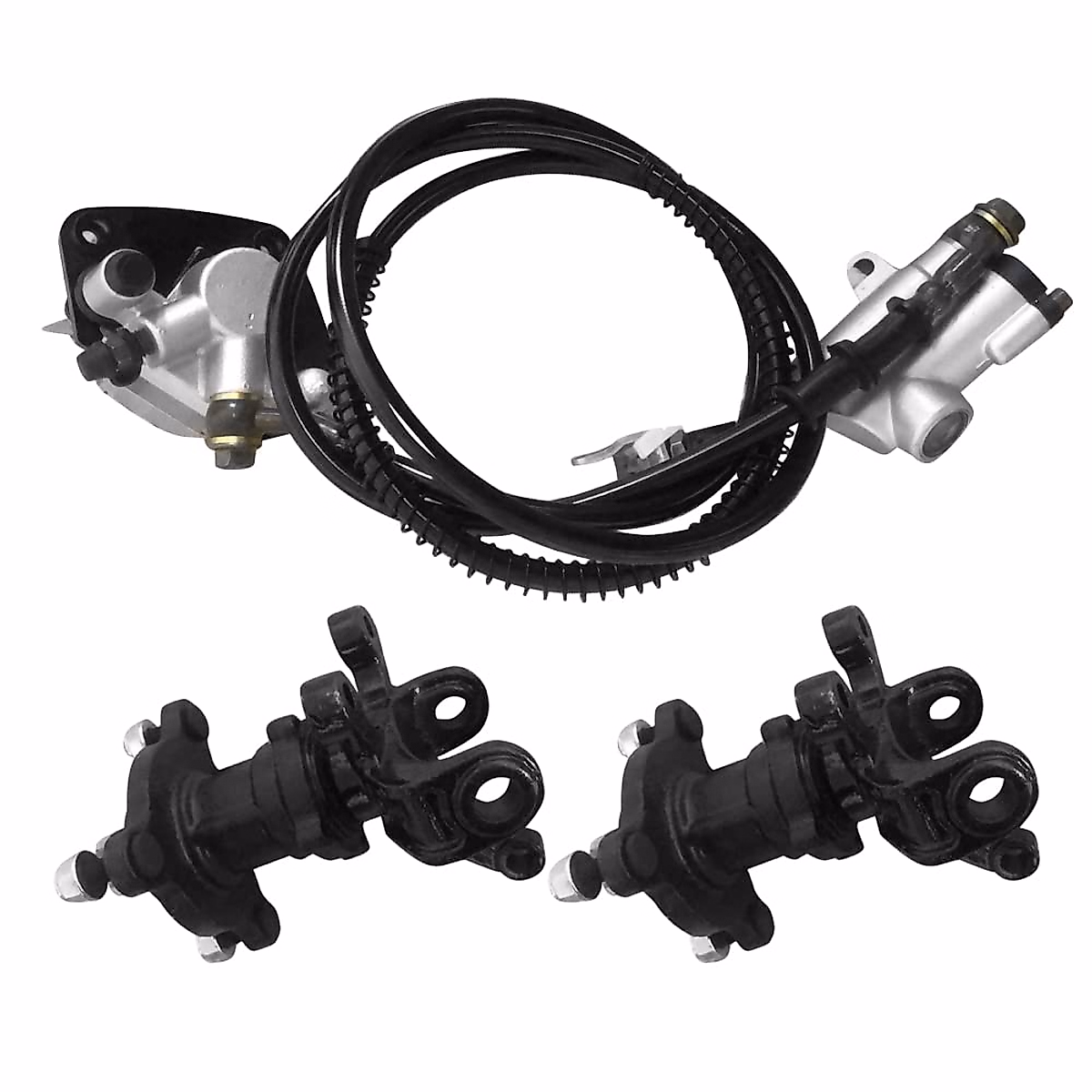 Togarhow 29inch 740mm Rear Axle Shaft Kit with 4.10-6 Front/Rear Wheels Tires 6" Rims Brake Assembly and Chain and Sprocket & Steering Knuckle Set Suitable for Go Kart Quad Trike Drift Bikes