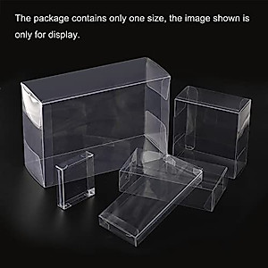 MECCANIXITY Plastic Retail Boxes 1.6"x4"x5.4" (42x105x136 mm) Gift Box with Protecting Film for Candy, Cookies, Christmas, Wedding, Party Wrapping Clear Pack of 10