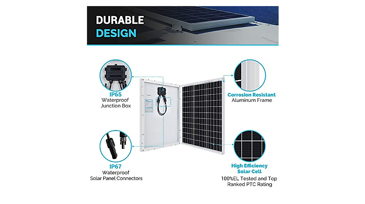 Renogy 50W Solar Panel Kit for Off-Grid Systems