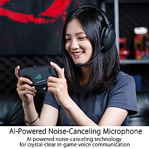 ASUS ROG Strix Go Gaming Headphones with USB-C Adapter | Ai Powered Noise-Cancelling Microphone | Over-ear Headphones for PC, Mac, Nintendo Switch, and PS4