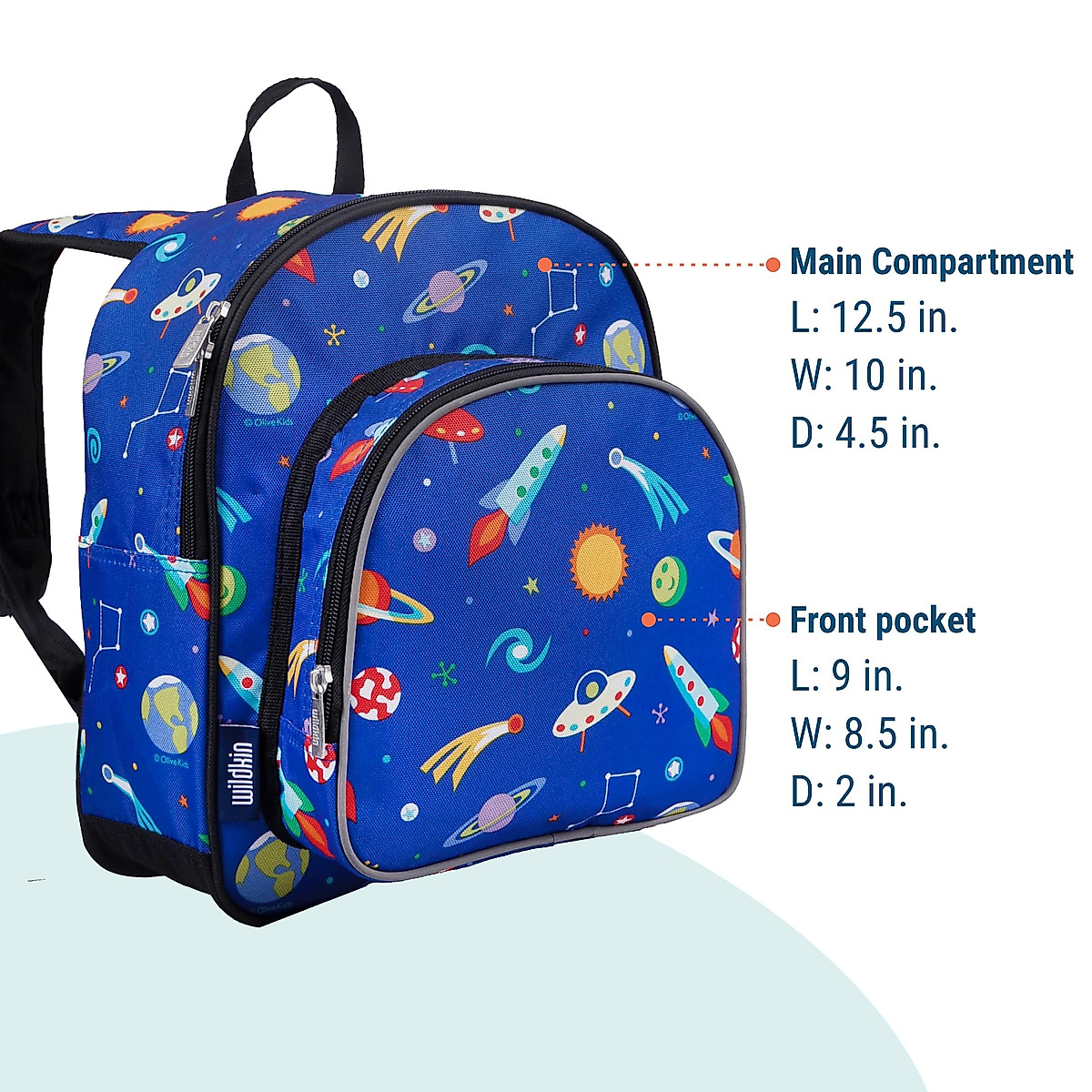 Wildkin 12-inch Kids Backpack – Padded, Adjustable, Ideal for Daycare & Travel - Out of this World
