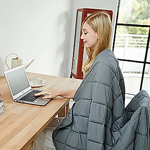 FindPanda Weighted Blanket Adult 17 lbs King Size 78"x85" Dark Grey, Premium Fabric with Glass Beads