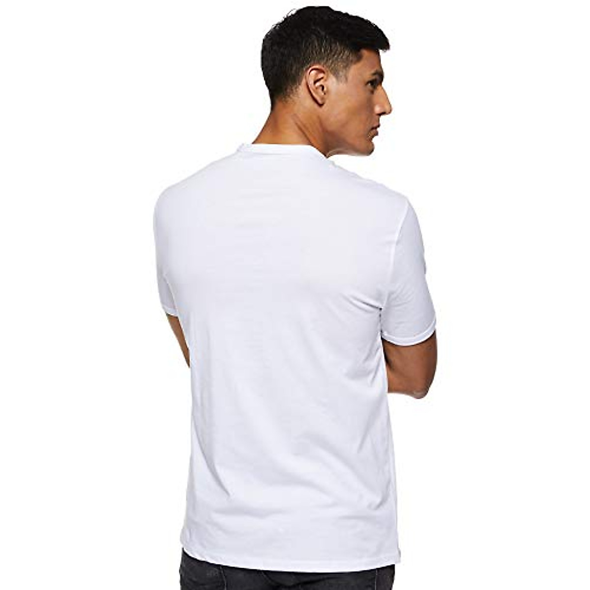 A|X ARMANI EXCHANGE Men's Tonal Classic Circle Logo Short Sleeve Tee Shirt, White, X-Large