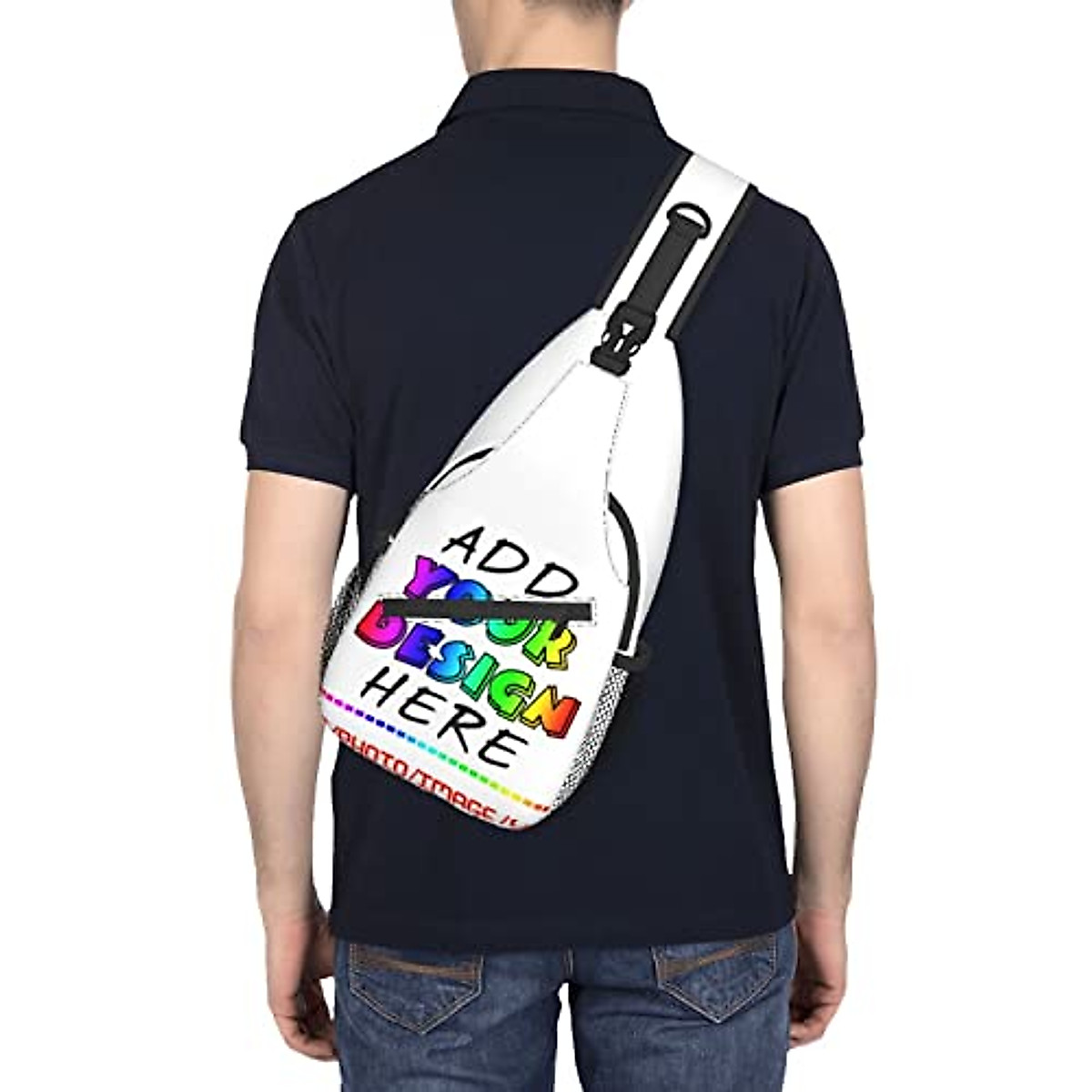 Custom Sling Backpack Personalized Crossbody Sling Bags Leisure Sports Outdoor Custom Bag For Men Backpack Optional Color Add Your Name Logo Text or Image Here