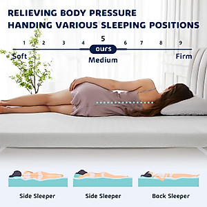 Homemate Memory Foam Mattress Topper Full, 3 Inch Gel Cooling Mattress Pad High Density Foam Firm Mattress Topper, Soft Pressure Relieve Bed Topper CertiPUR-US, Non-Slip Removable & Washable Cover