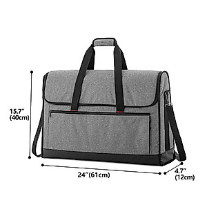 Trunab Monitor Carrying Case 24 Inch Padded Travel Bag Hold Up to 2 LCD Screens/TVs, Not Compatible with iMac, with Accessories Pocket, Shoulder Strap, PU Bottom, Grey