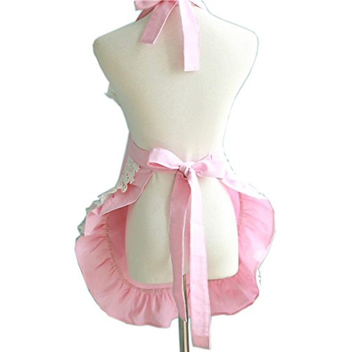 Hyzrz Lovely Home Work Adjustable Apron Cake Kitchen Cooking Women Girls Aprons With Pocket for Gift, Pink