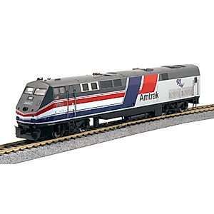 Kato USA Model Train Products HO GE P42 Amtrak Dash 8" Phase III #160 w/ 50th Anniversary Logo, Red, Silver, Blue (37-6116)