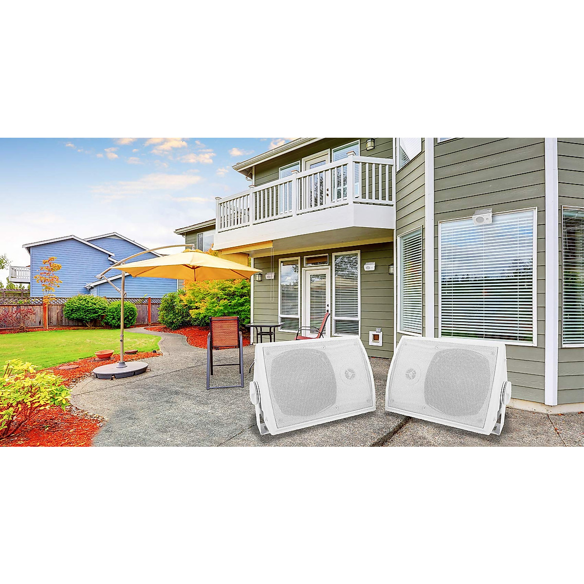 Rockville Pair HP5S 5.25" Outdoor/Indoor Home Theater Speakers w/Swivel Bracket, White