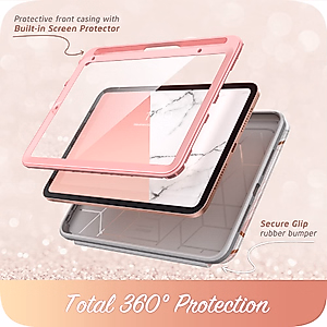 i-Blason for iPad Mini 7 Case (A17 Pro 2024), iPad Mini 6 Case (2021) 8.3 inch, Full-Body Trifold with Built-in Screen Protector Smart Cover with Auto Sleep/Wake & Pencil Holder, Cosmo Series(Marble)