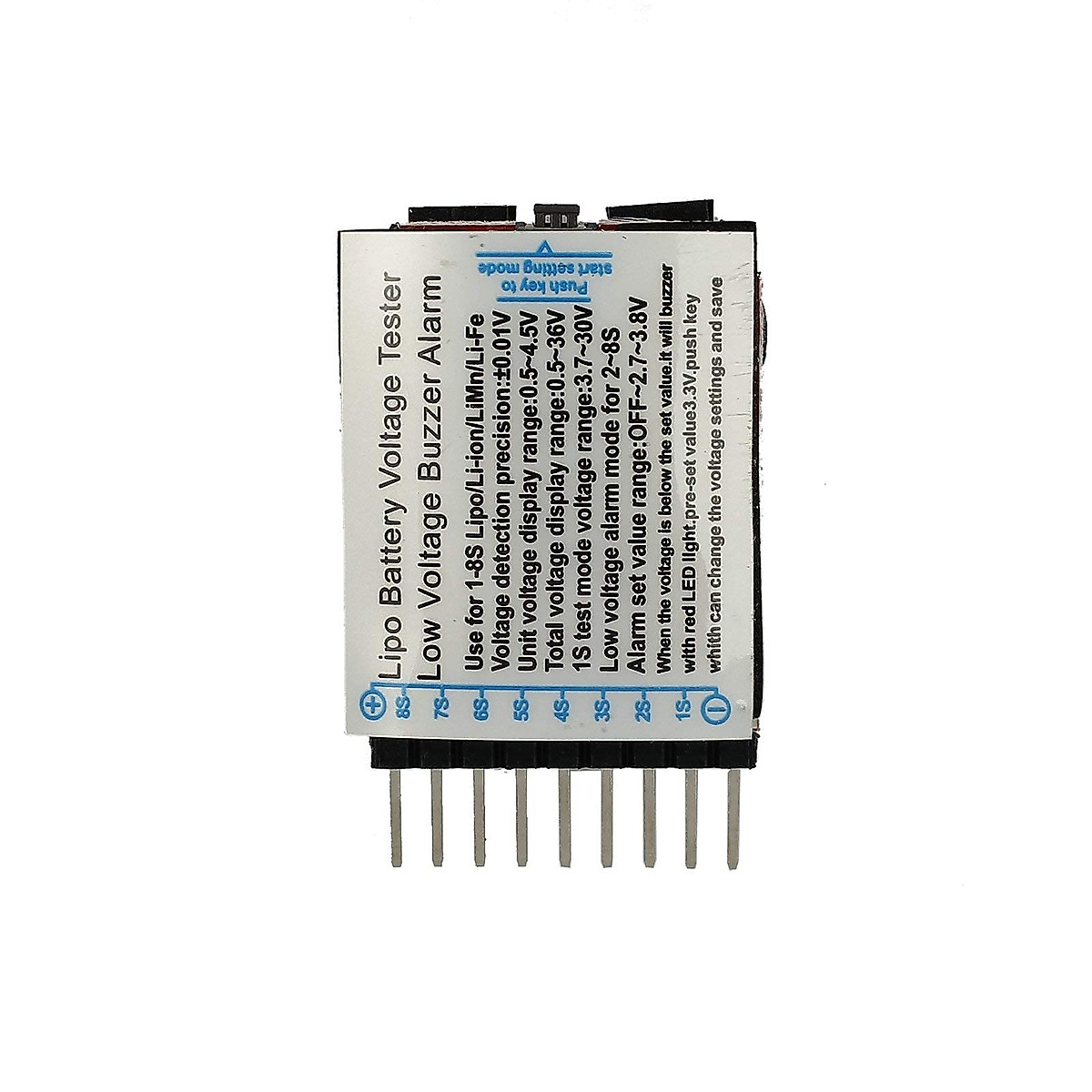 CAMWAY 5PCS 2in1 1-8s Lipo Battery Voltage Tester,RC Low Voltage Buzzer Alarm+ Digital Battery Capacity Tester RC Cellmeter-7 Lipo Battery Tester LCD Battery Checker Controller