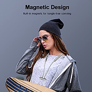 Tecno Magnetic Wireless Bluetooth Headphones, Bluetooth Earbuds Neckband with Microphone, Bluetooth 5.2 Wireless Earphones with Mic for Workout Running, Orange