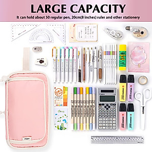 Big Capacity Pencil Cases Multi Compartment Pencil case Pencil Pouch Aesthetic Large for Girls Women, Portable Pencil case with Handle, Stationery Organizer Pen Bag with Zipper for College School Office