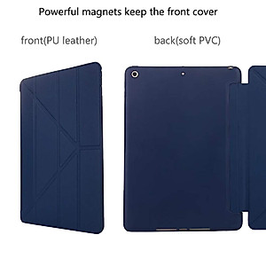 for iPad 9.7 Case 2018 iPad 6th Generation Case / 2017 iPad 5th Generation Case, Slim Fit Lightweight Smart Cover with Soft TPU Back Case for iPad 9.7 2018/2017 with Sleep/Wake - Dark Blue