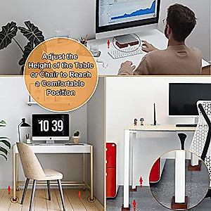 Stahala Bed Risers (Set of 8) Lifts Height 1",2",3" or 4",Solid Natural Wood Furniture Heavy Duty Leg Risers Lifts for Sofas Table Desk Chair Couches with Non-Slip Rubber Pad & Non-Slip Recessed Hole