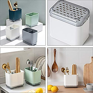 DOITOOL Kitchen Utensils Holder Chopstick Holder Drying Rack for Plastic Utensil Crock Cutlery Caddy Drainer Organizer for Forks Spoons Knives Kitchenware