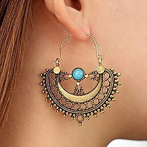 10 Pairs Drop Dangle Earrings Boho National Style Water Drop Bohemian Vintage Statement Long Dangle Earrings for Women (Style 1)