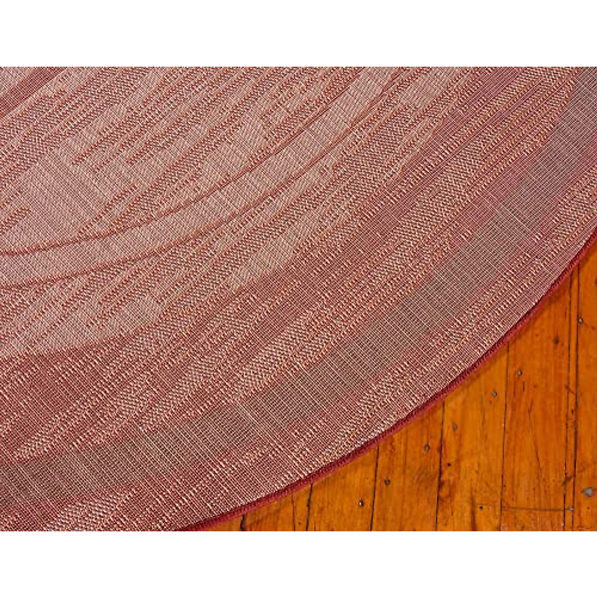 Unique Loom Autumn Collection Modern Contemporary Casual Abstract Area Rug, Round 3' 3 x 3' 3, Terracotta/Burgundy Border