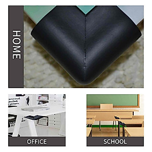 Kasuyi 12Pcs Baby Proofing Edge Corner Protector,Soft High Resilient Table Bumper Guard,Use for Chair,Table,Cabinet,Fireplace,Black