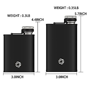 Fjbottle Wide Mouth Stainless Steel Hip Flask 6oz,Insulated BPA-Free Leak-Proof Flasks for Liquor for Men/Women,Easy Filling&Pouring Suitable for outdoor,travel