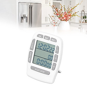 Multifunction Triple Timer, Car Home Universal 3 Channel Timer Clock + Millisecond + Stopwatch Count Down Timer LCD Display for Car, Home, Kitchen Monitors and Data Loggers