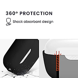 kwmobile Silicone Case Compatible with JBL Live Free NC+ TWS - Case Protective Cover for Headphones - Black