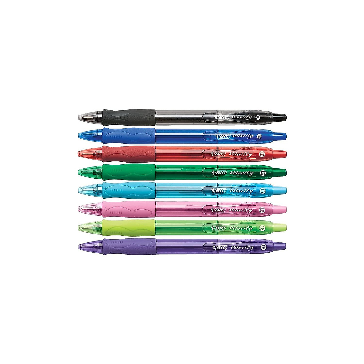 Bic Retractable Ballpoint Pens-Ball Point Pen,Ret,Rubber Grip,1.6mm,8/PK,Ast Barrel/Ast Ink
