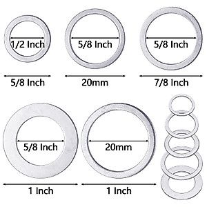 Sadnyy 20 Pcs Saw Blade Bushing Set Saw Blade Adapter Ring Saw Blade Spacer, 1 Inch to 20 mm, 1 Inch to 5/8 Inch, 7/8 Inch to 5/8 Inch, 20 mm to 5/8 Inch, 5/8 Inch to 1/2 Inch, 4 Per Model