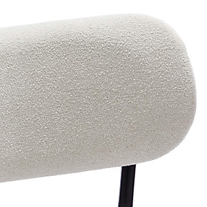 DUHOME 26'' Counter Height Bar Stools Set of 2,Upholstered Barstools with Back for Kitchen Island,Boucle Chair Bar Chairs for Dining Room Living Room,Bistro Pub,Bedroom,Cream