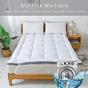 SUFUEE Mattress Topper Full & Mattress Pad Protector - Quality Plush Luxury Down Alternative Pillow Top -  2inch Extra Thick Mattress Cover(54"x75")