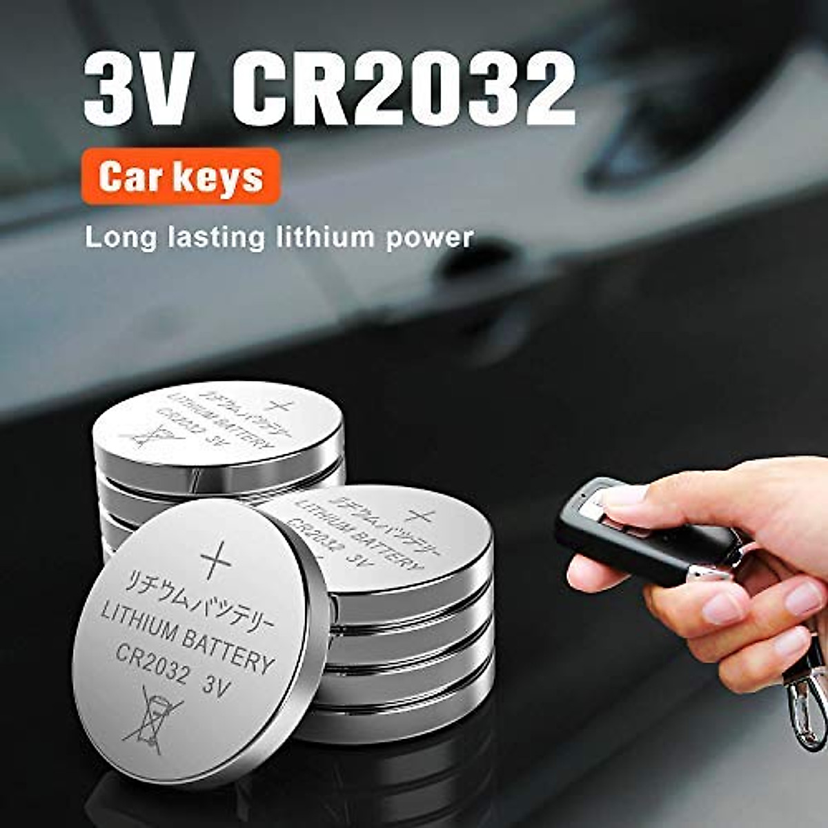 GutAlkaLi CR2032 Lithium 3V Battery, Electronic Coin Cell Button for Toys Calculators Watches (40 Pcs)