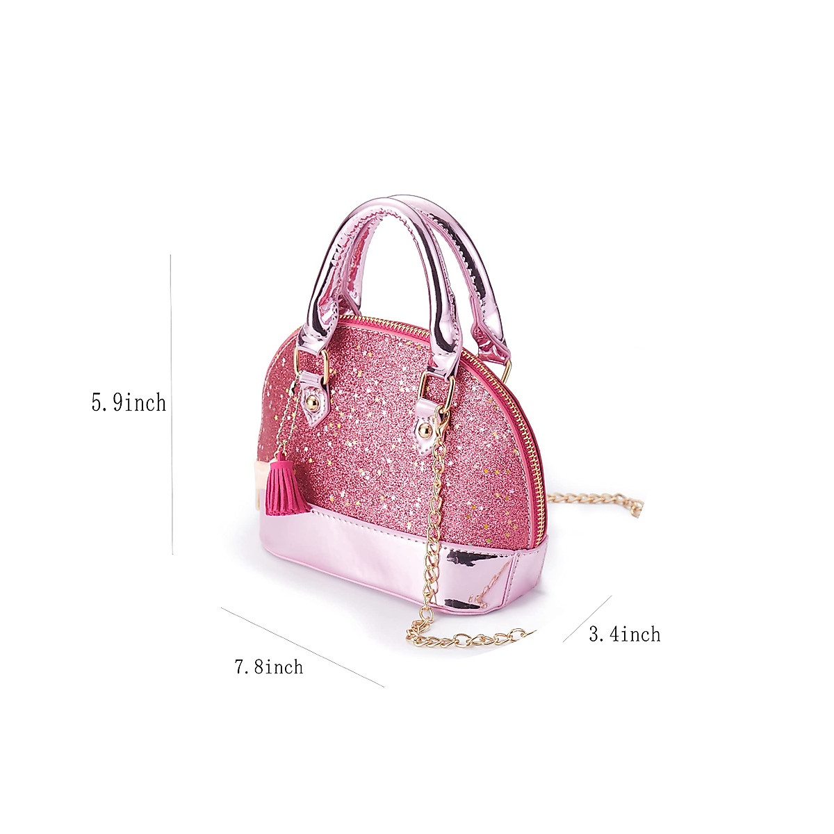 YiSu Princess Little Girls Purses Toddler kids Crossbody Bag Wall et Shell Shape Handbags for girls cute Tote (pink)
